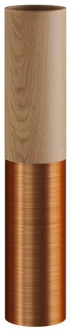 creative cables Tub-e14, dřevěné a kovové válcové bodové stínidlo s E14 objímkou s kroužky Barva komponentu: Neutrální-matná bronz