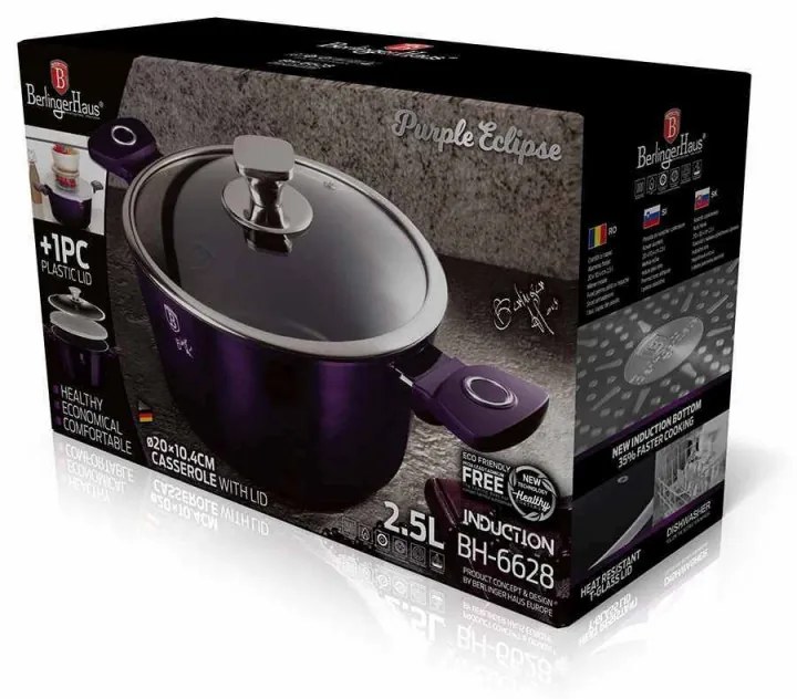 BERLINGERHAUS Kastrol s poklicí s titanovým povrchem 20 cm Purple Eclipse Collection BH-6628