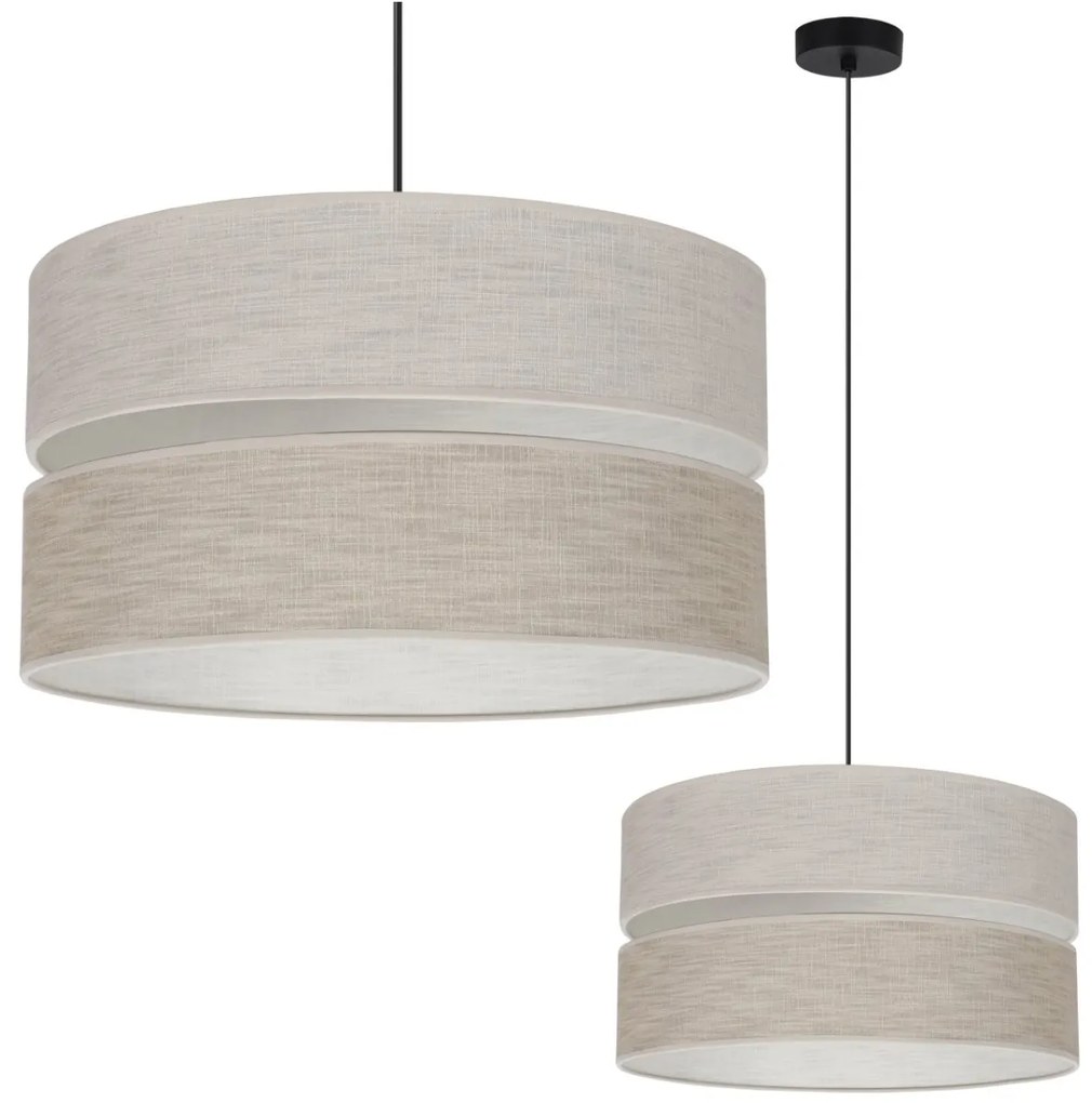 Závěsné svítidlo Jen, 1x béžové/světlobéžové textilní stínítko, (fi 40 cm), b