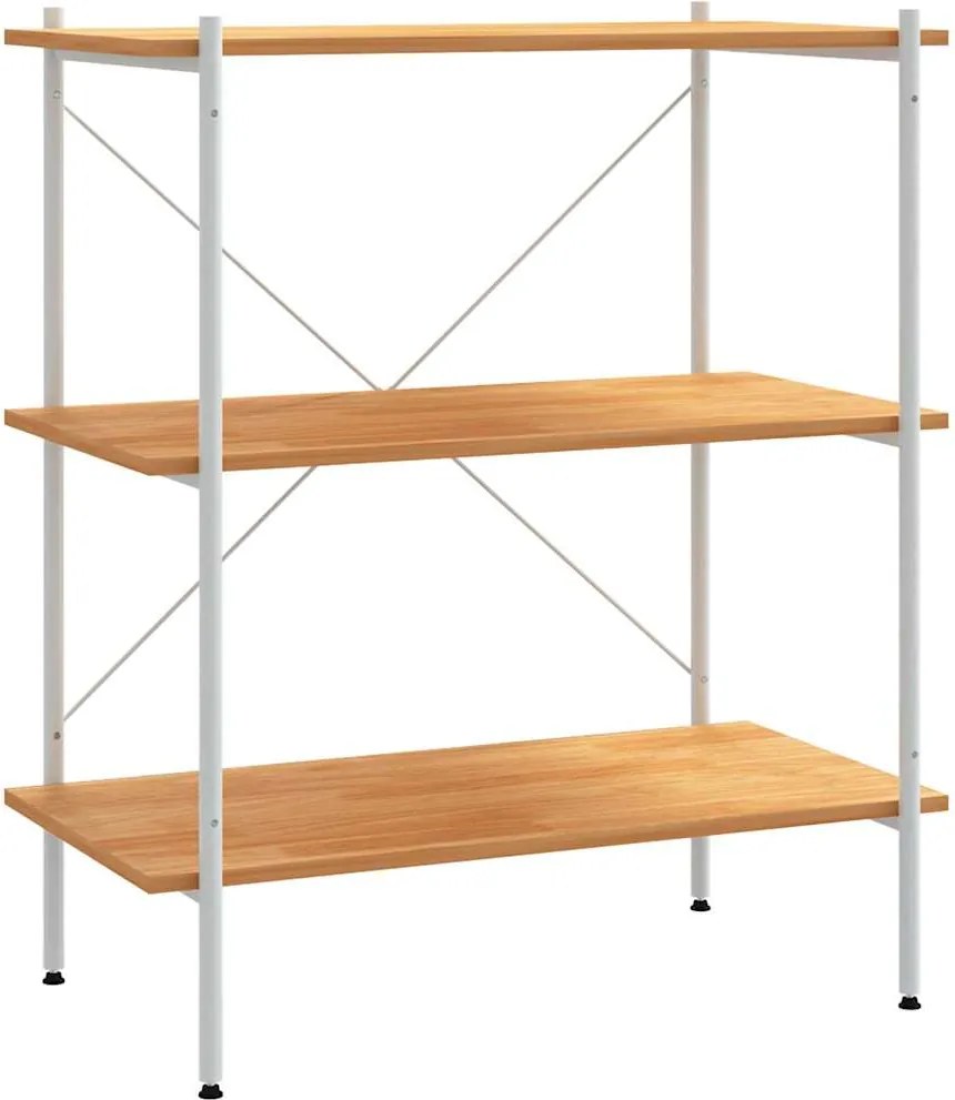 Policový regál se 3 policemi bílý a dub 80 x 40 x 92 cm 336342