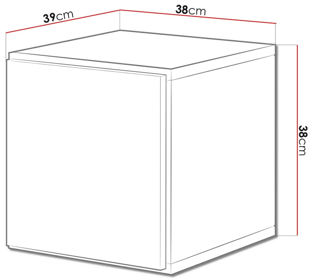 Závěsná skříňka s dvířky NORMANDIA 1 - černá