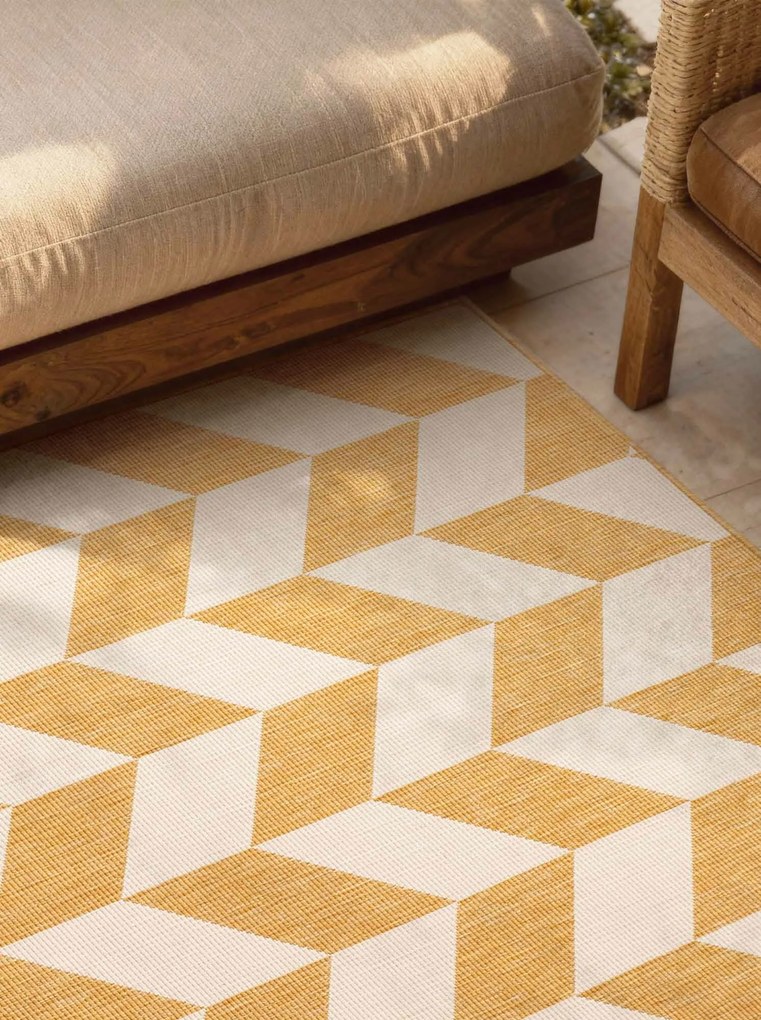 Ted Baker, Kusový koberec Ted Baker Haringey 106380 Yellow White, 200x300, žlutá, chodba / předsíň