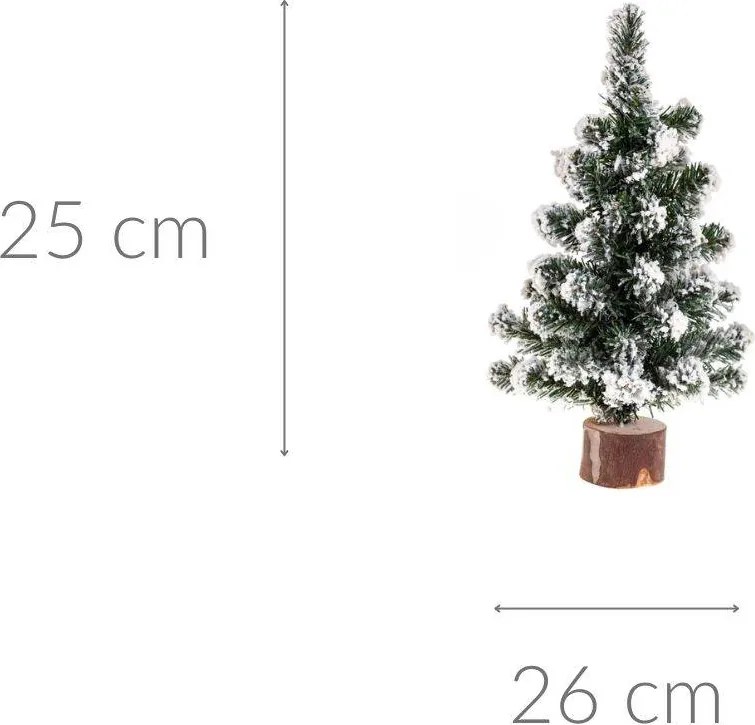 Vánoční stromeček se zasněženými větvičkami, 25 cm