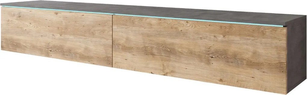 TV stolek LED matera/kaštan Lowboard D180