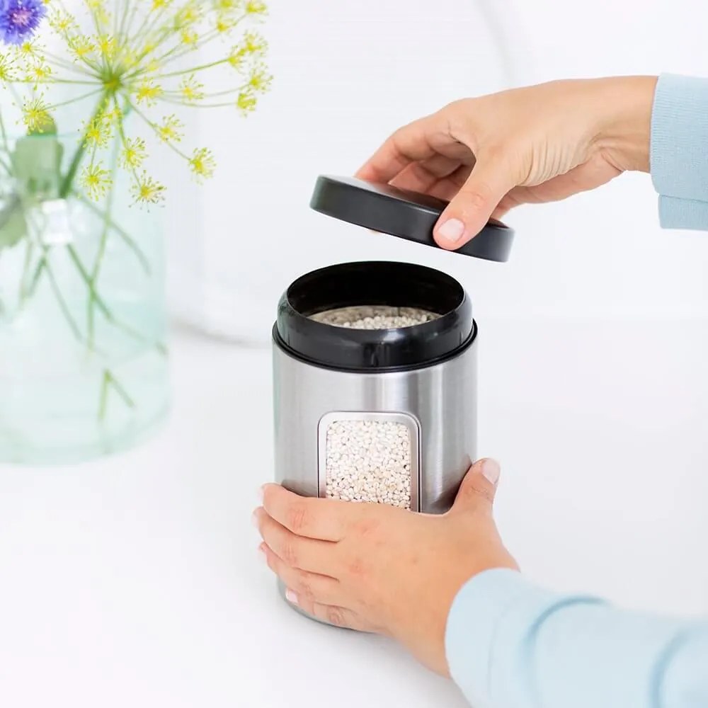 Brabantia Dóza okénko 1,4L matná ocel otiskuvzdorná sada 3ks