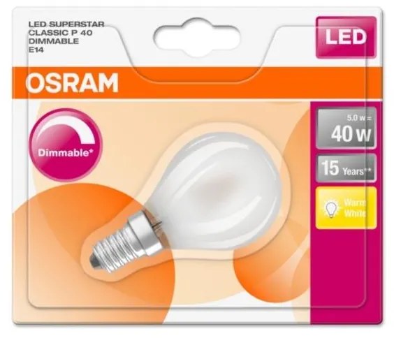 Osram LED Stmívatelná žárovka SUPERSTAR P40 E14/5W/230V 2700K - Osram P224796