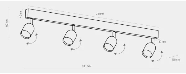 Bodové svítidlo TOP 4xGU10/10W/230V bílá