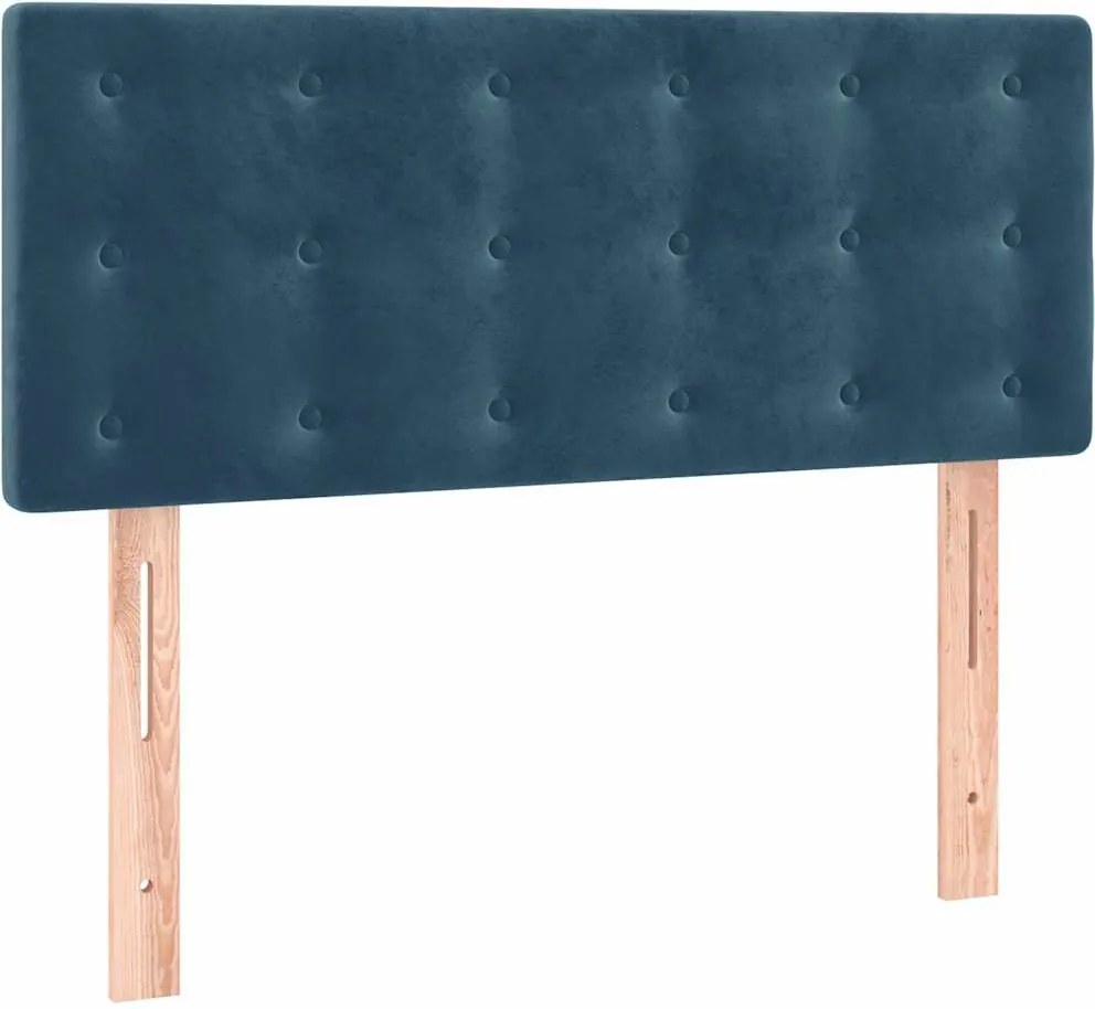 Box spring postel s matrací tmavě modrá 90x190 cm samet 3131175