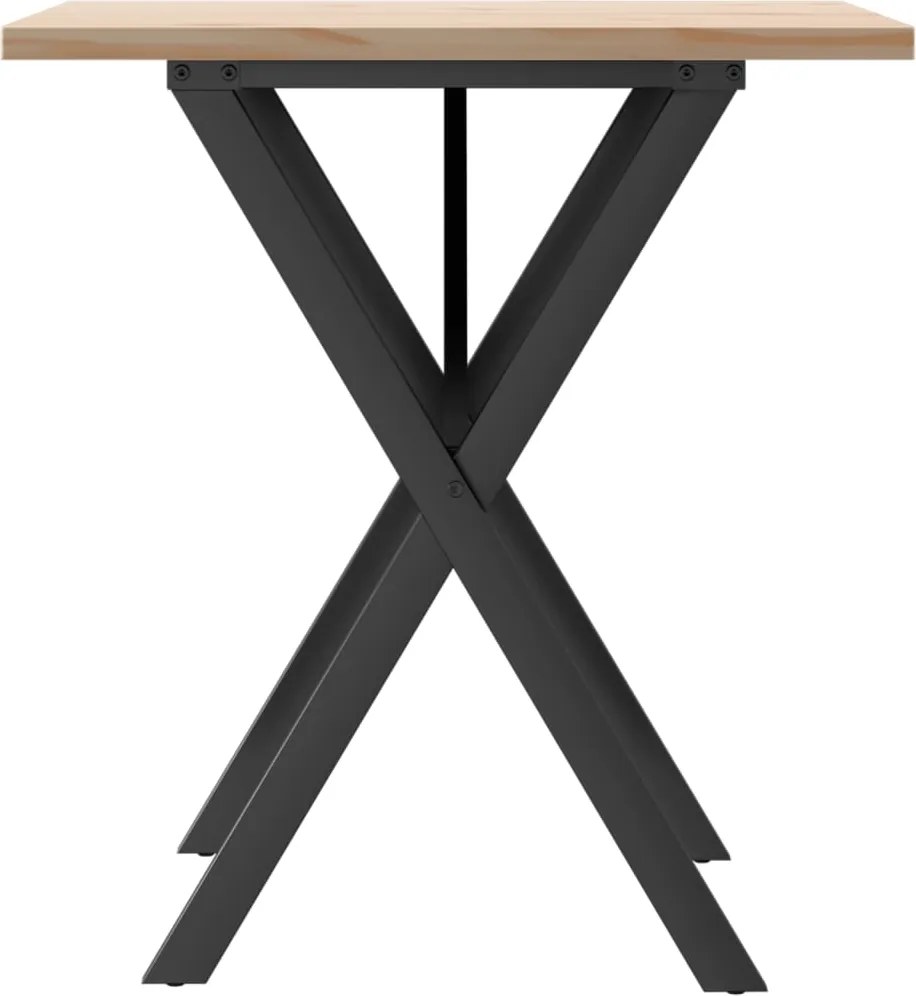 Jídelní stůl s X rámem 70 x 70 x 75,5 cm borové dřevo a ocel 3282759