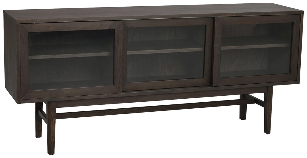 ROWICO Prosklená komoda HAZELNUT hnědá 170x75 cm 121154
