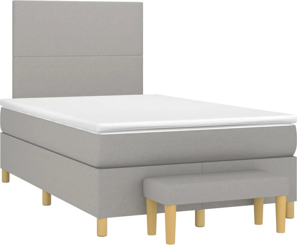 Box spring postel s matrací světle šedá 120 x 200 cm textil 3136981