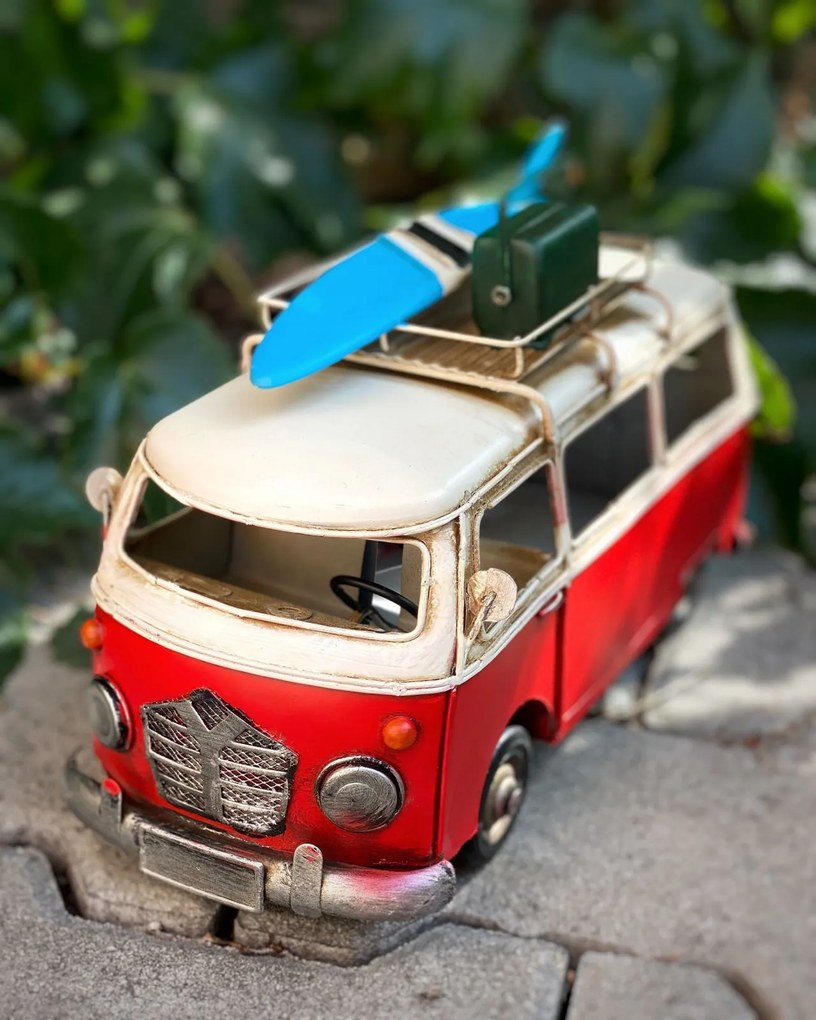 Plechový model Retro autobus se surfem