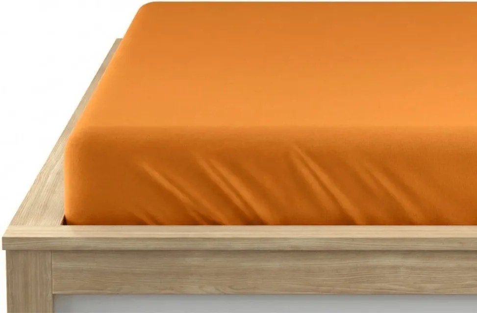 Jersey prostěradlo HIGHFIT oranžové 180 x 200 cm