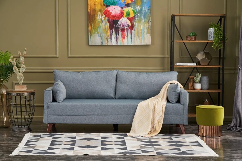 Atelier del Sofa 3-místná pohovka Bella Soft Yataklı Üçlü Koltuk - Blue, Modrá