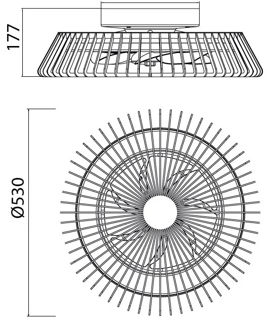 Mantra Himalaya Mini, ventilátor se svítidlem LED 70W 2700-5000K, dálkový ovladač, bílá, průměr 53cm