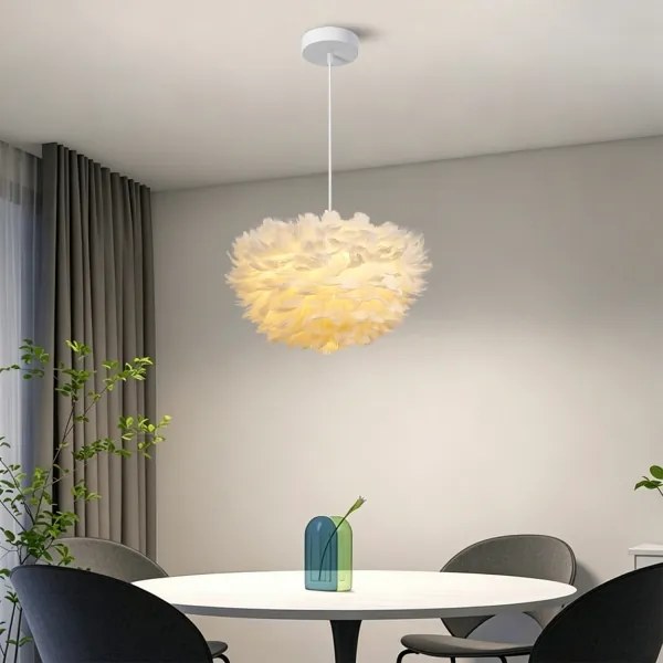 Brilagi - Lustr na lanku FEATHER 3xE27/40W/230V pr. 40 cm bílá