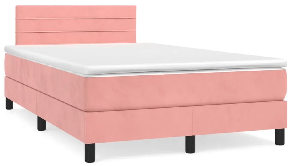 Box spring postel s matrací růžová 120x190 cm samet 3269848