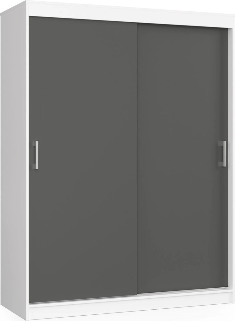 Šatní skříň posuvná Mono 150 cm bílá/grafitová šedá