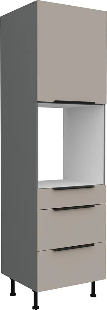 ARIA ta | vysoká skříňka 60 DPS-215 3S1F na vestavnou troubu | PREMIUM BOX | 60 cm | ANTI FINGERPRINT povrch | antracit/béžová