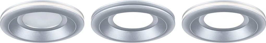 P 92250 LED vestavné svítidlo Sormus 3ks sada IP65 kruhové 100mm 3x4,8W / 1,5W / 230V 3000K matný chrom - PAULMANN