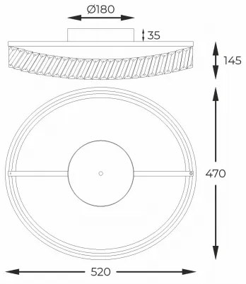 Zuma Line MX3317-1-3GT - LED Stm. svítidlo GANO LED/36W/230V pr. 52 cm rose gold