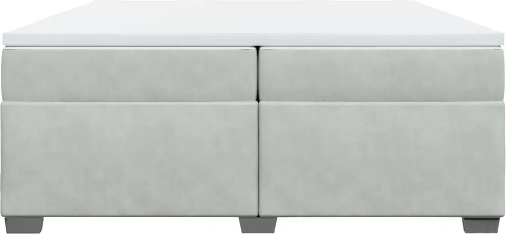 Box spring postel s matrací světle šedá 200x200 cm samet 3285305