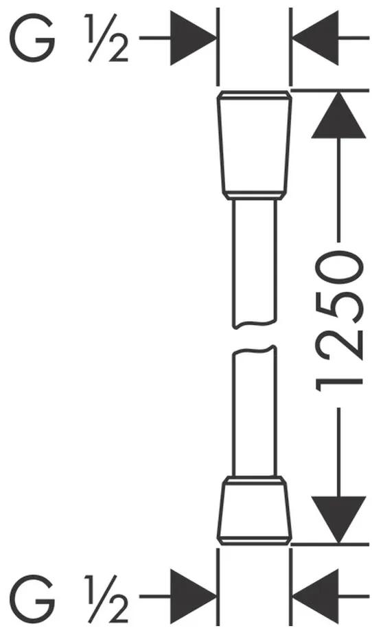 Axor - Sprchová hadice 125 cm, kartáčovaný nikl 28622820