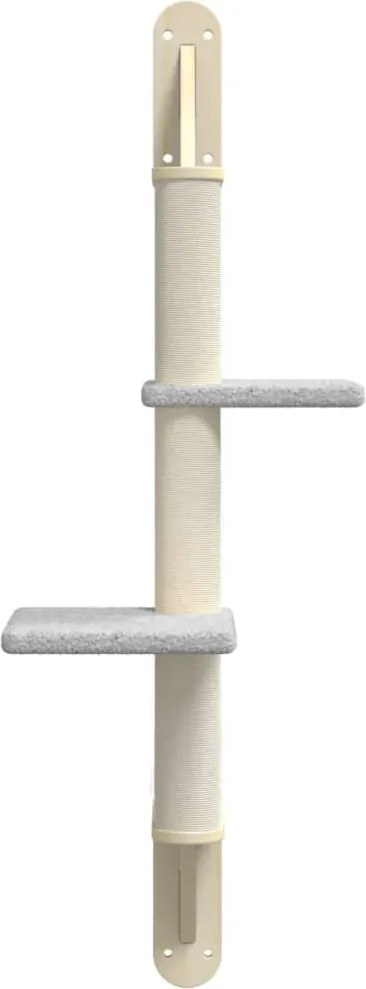 Nástěnné škrabadlo pro kočky se sloupkem světle šedé 108 cm 172411