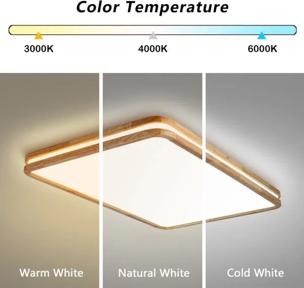 BRILAGI - LED Stmív. svítidlo MOLINA SQUARE LED/128W/230V dub 90x60 cm + DO