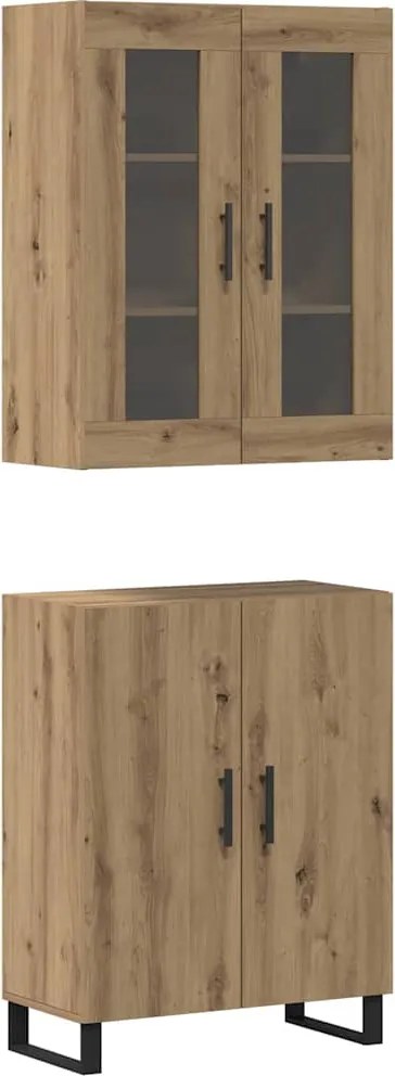 Vysoký bufet 2 ks dub artisan 69,5 x 34 x 180 cm 3394522