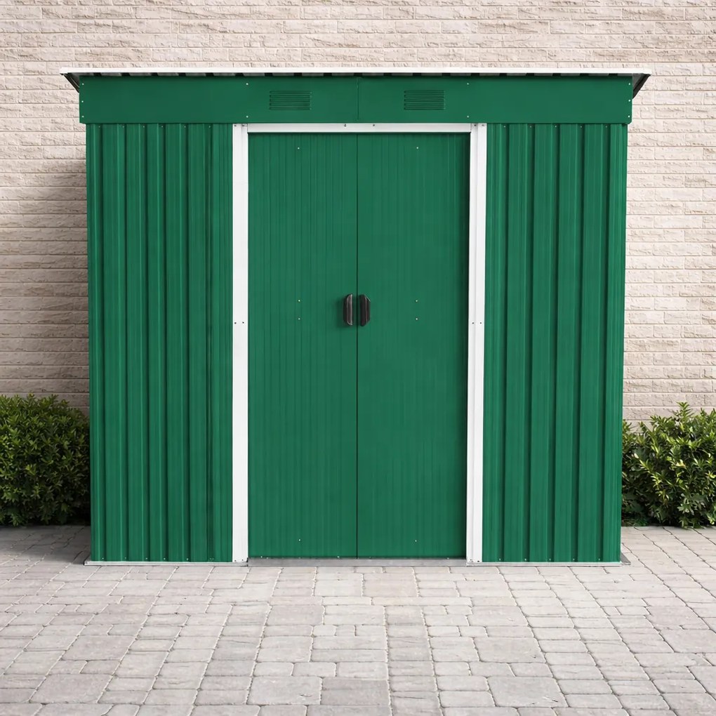 Zahradní domek BestBerg ZD-67GRW / 4,3 m² / 197 × 217 × 202 cm / zelená/bílá