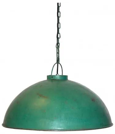 Industrial style, Zelená závěsná lampa s patinou 30 x52 cm (976)