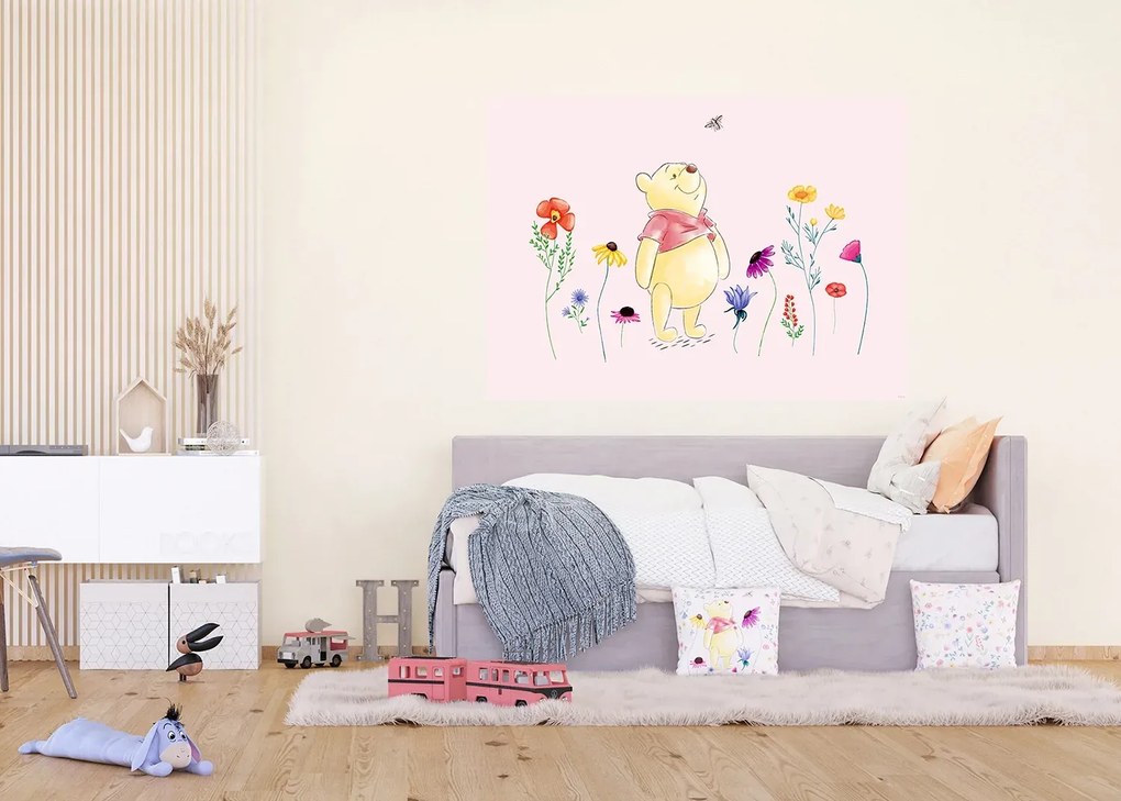 Dětská vliesová fototapeta na zed' Medvídek Pú Květiny, Disney | 155 x 110 cm | DFTDNM 5266
