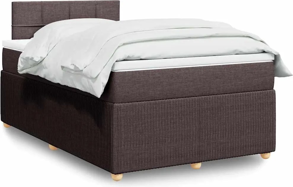 Box spring postel s matrací tmavě hnědá 120x200 cm textil 3289726