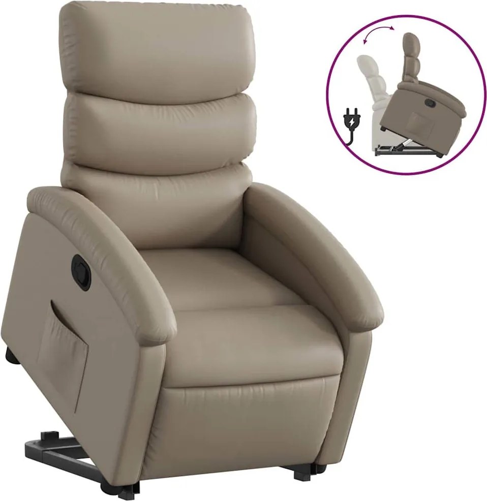Zvedací polohovací křeslo cappuccino umělá kůže 3204046