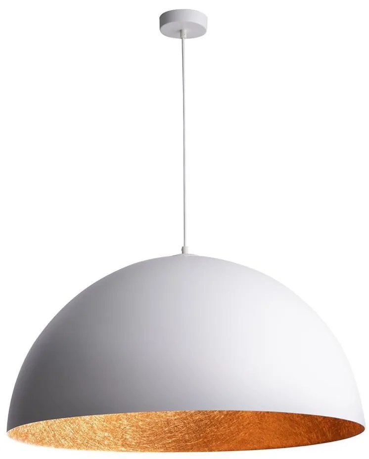 Lustr na lanku SFERA 1xE27/60W/230V pr. 35 cm bílá/měděná