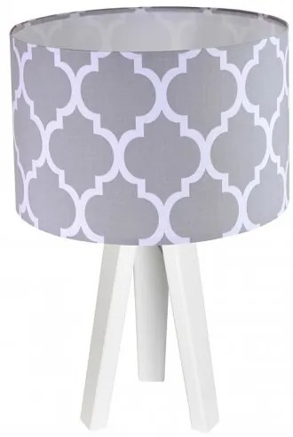 Timberlight Stolní lampa Maroko + šedé stínítko + bílé nohy