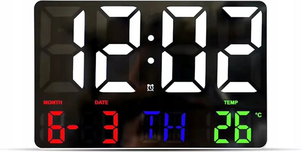 LCD Digitální Nástěnné Stolní Hodiny Datum Teplota Alarm Budík Zdřímnutí 24