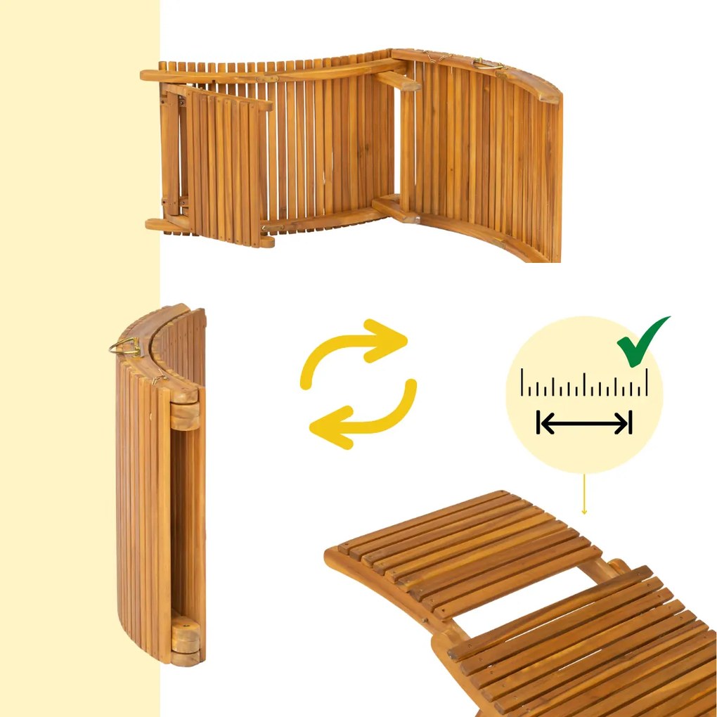 Zahradní lehátko FLORIDA, skládací, 57x190x51cm, přírodní hnědá Casaria