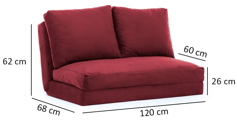 Hanah Home Rozkládací futonová pohovka TAIDA kaštanová 859FTN1271