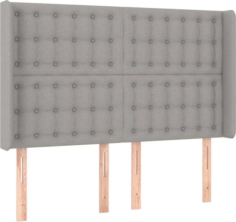 Box spring postel s matrací a LED světle šedá 140x200 cm textil 3139197