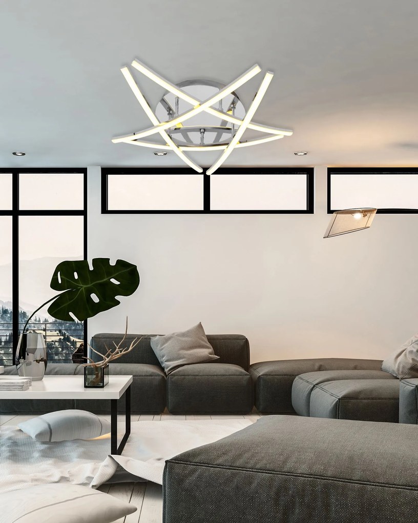 Toolight - Moderní stropní LED svítilna APP399-C, chrom, OSW-06915