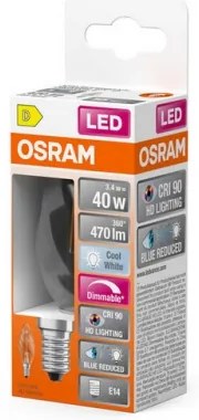 LED žárovka E14 OSRAM Filament 3,4 (40W) neutrální bílá (4000K) stmívatelná vroubkovaná svíčka
