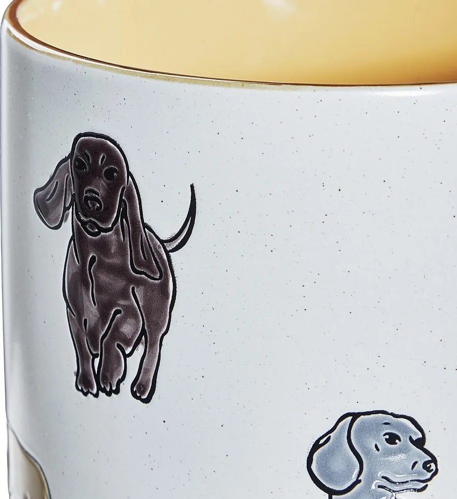 DOG LOVER Květináč jezevčík 18 cm - béžová