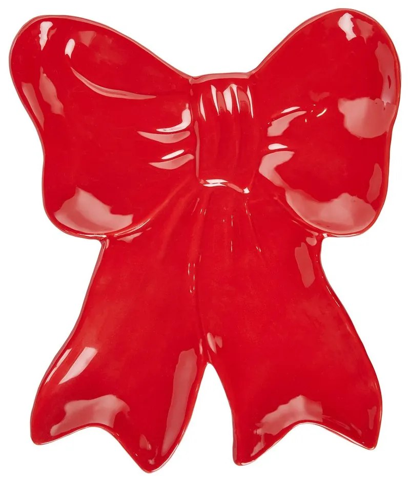 PRESENT Dekorační talíř mašle 30 cm - červená