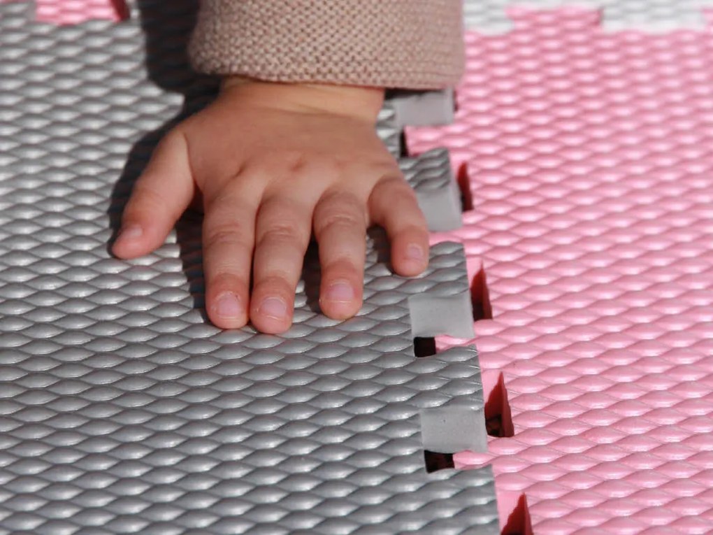 Vylen Hrací pěnová podlaha 16 dílů RŮŽOVÁ LABUŤ do dětského pokoje