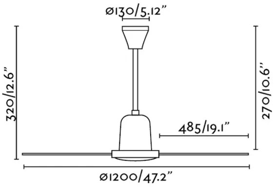 FARO 33005 - Stropní ventilátor ECO INDUS pr. 120 cm bílá