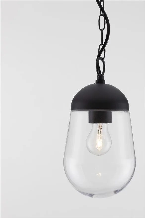 NV 9060197 Venkovní závěsné svítidlo OMIKA tmavě šedý hliník a čiré sklo E27 1x12W 110-240V bez žárovky IP54 - NOVA LUCE