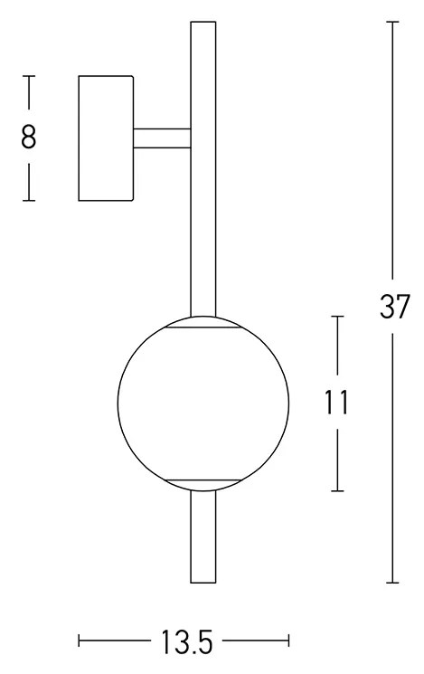 Zambelis 20133 nástěnná LED lampa černá, 7,5W, 3000K, 37cm