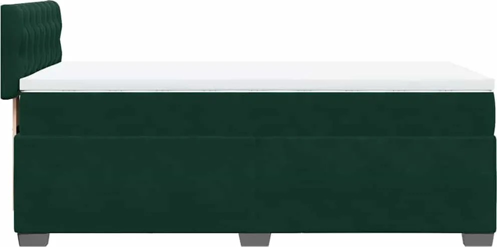 Box spring postel s matrací tmavě zelená 90x190 cm samet 3288495